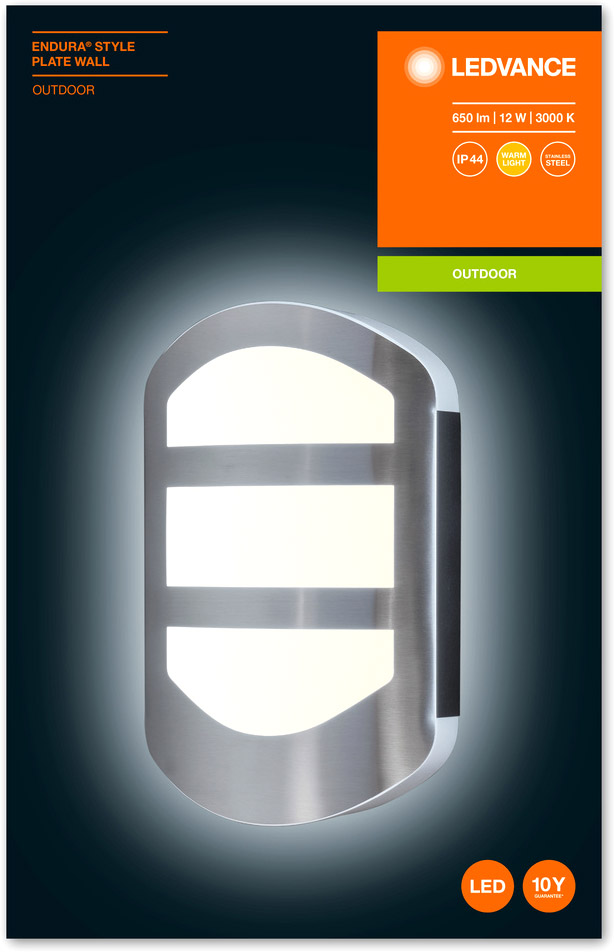 LEDVANCE ENDURA® Style Plate Wall LED Wandleuchte 12W / 3000K Warmweiß ...
