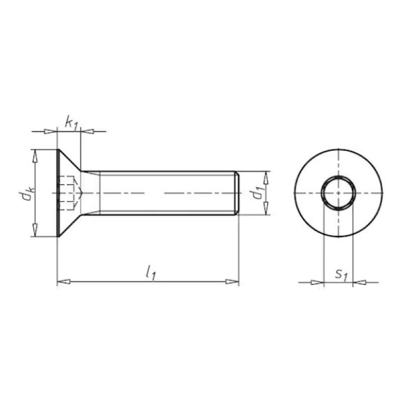Vis à six pans creux à tête fraisée, M8 x 25 mm - à prix avantageux ...