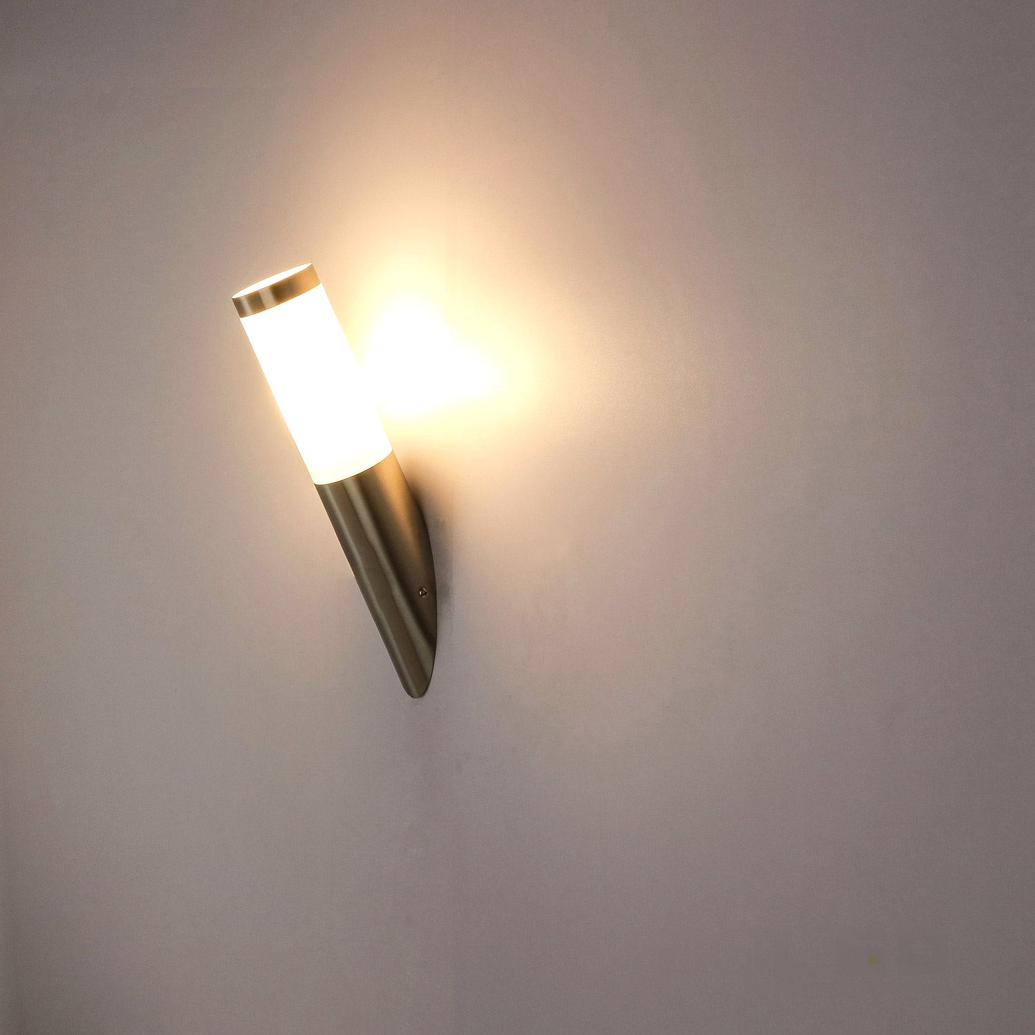 ISOLED Wall light stainless steel, IP44, warm white, incl. E27 LED ...