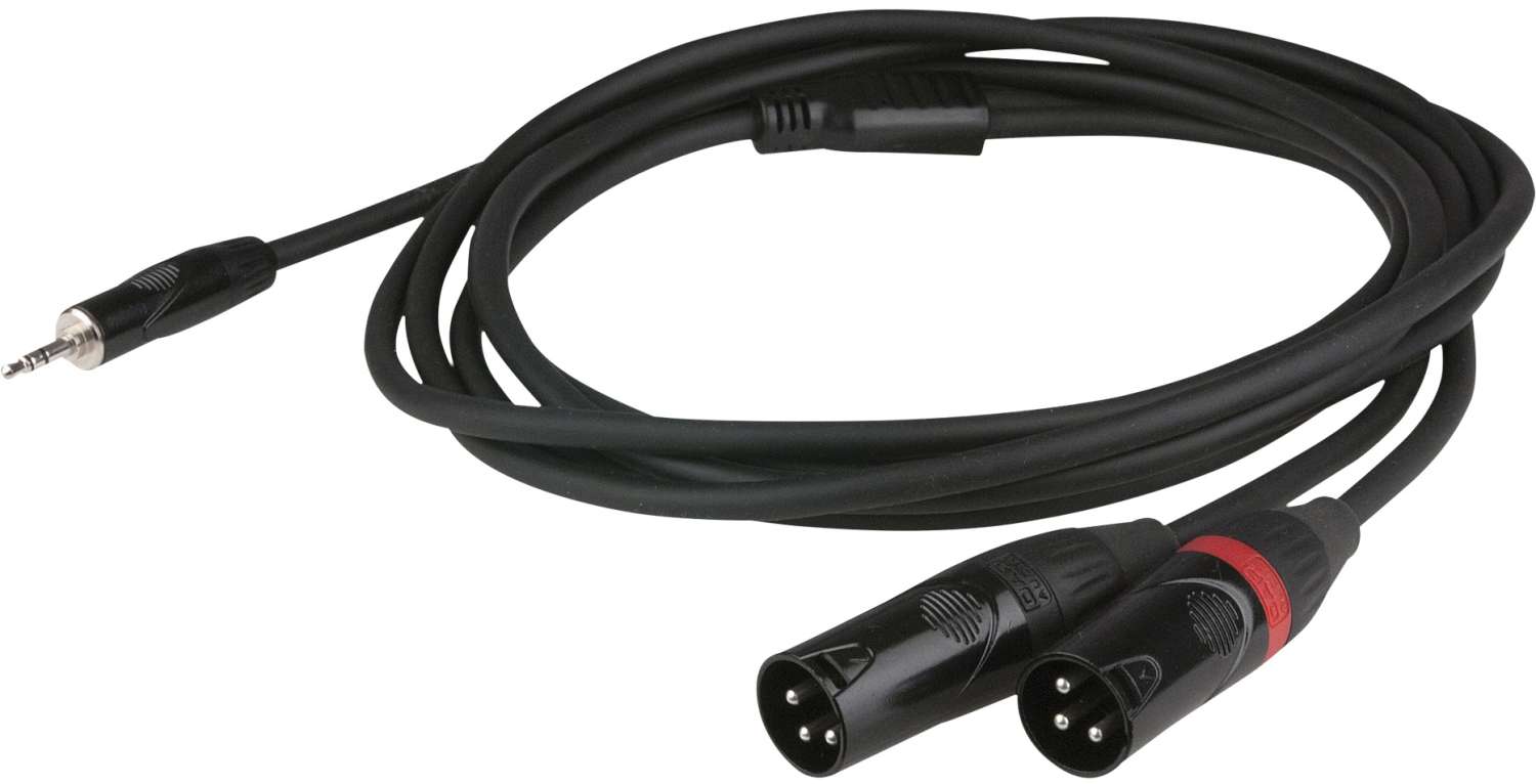 DAP-Audio FLX46 - stereo mini-jack to 2 XLR/M 3P 1.5 m - recessed jack ...